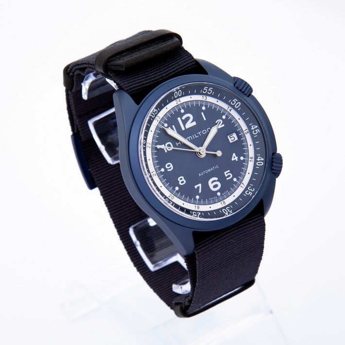 Продаден - Hamilton Khaki Pilot Pioneer Blue Aluminum Automatic ...