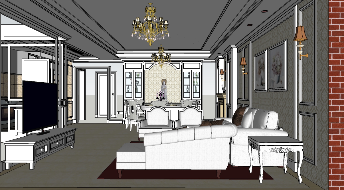 1018 Interior Classic Scene Sketchup Model Free Download Part 1