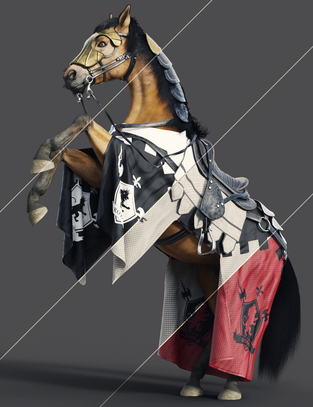 (On The Blog) DForce Royal Armor Outfit For Daz Horse 3 + Texture Add ...