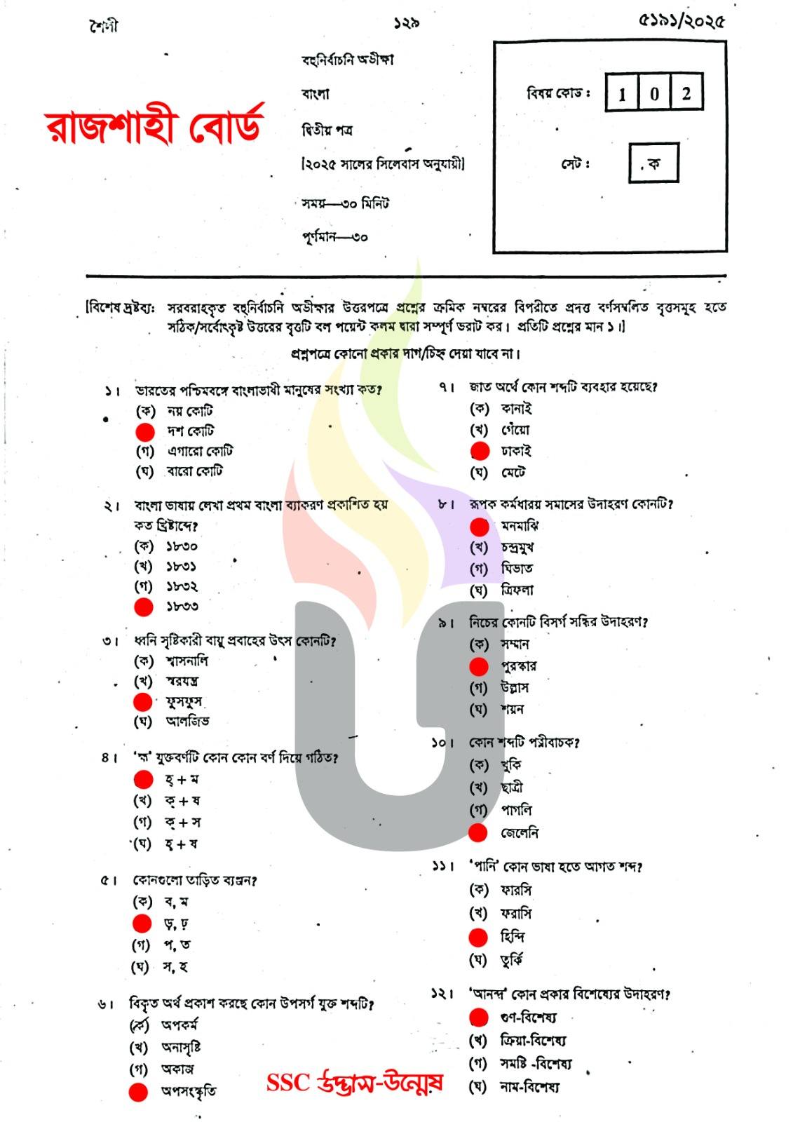 SSC Bangla 2nd Paper MCQ Question solution 2025 » Bir Bangla-বীর বাংলা ...