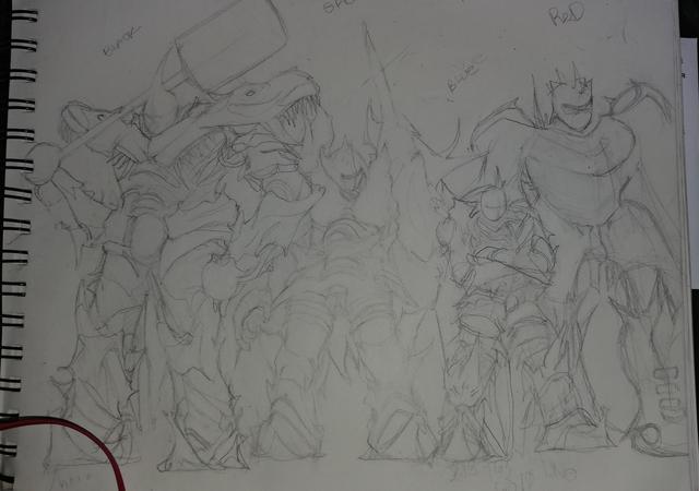 2D Artwork: - DINOBOTS TF:4 sketch | TFW2005 - The 2005 Boards