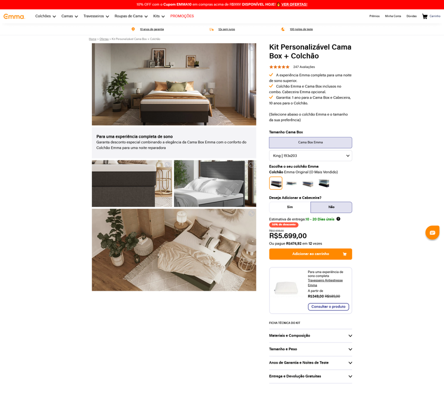 Kit Personalizável Cama Box Colchão — Postimages