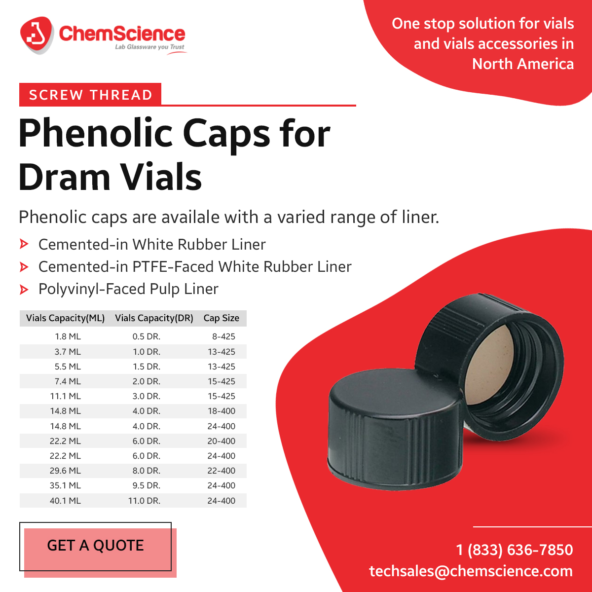 phenolic caps for dram vials — Postimages