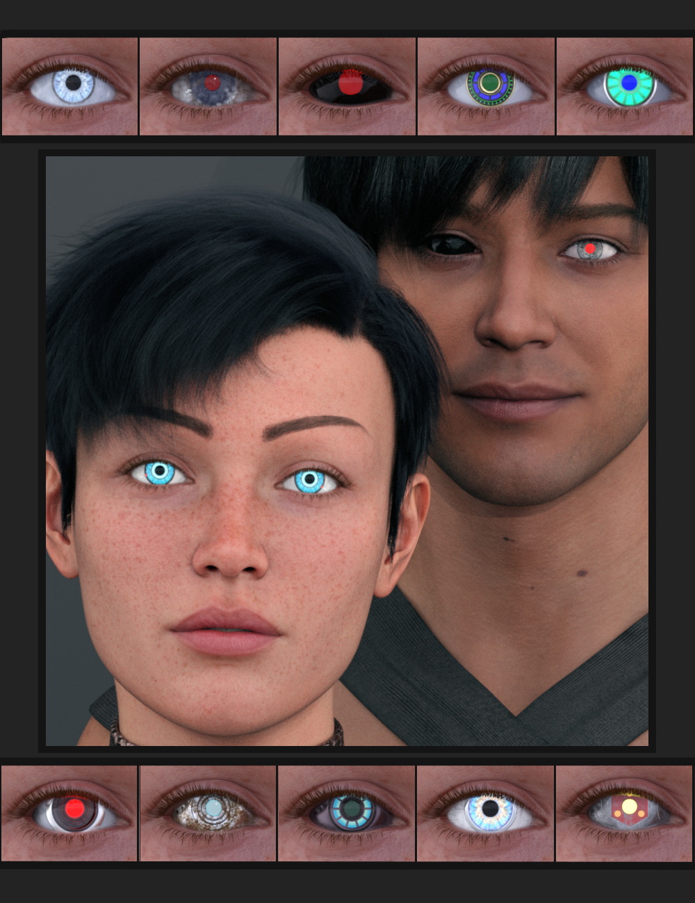 (FILLED 2023-01-31) Cyber Eyes For Genesis 9 - Free Daz 3D Models