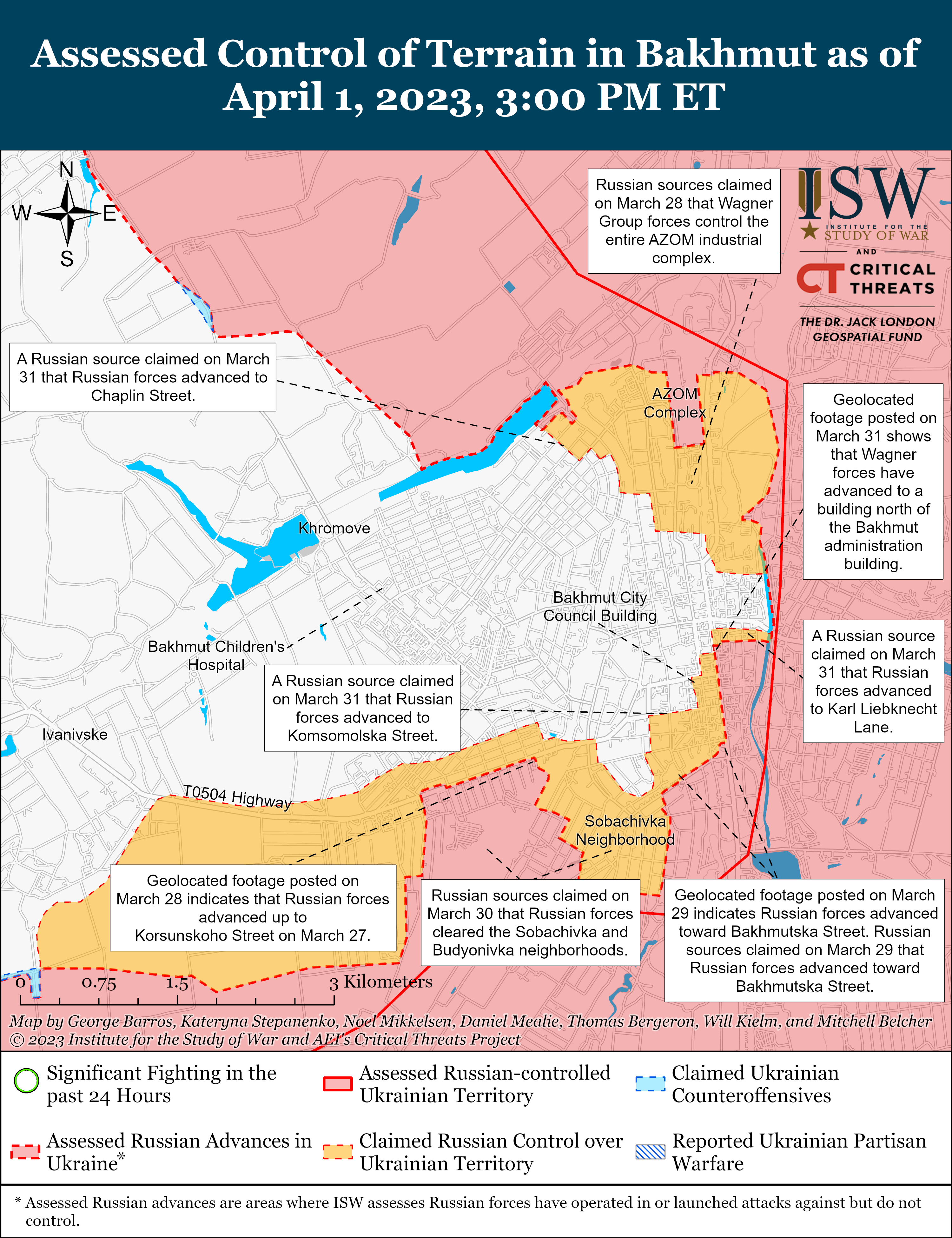 Bakhmut Battle Map Draft April 01,2023 — Postimages