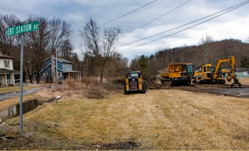 EBT preparing site at Saltillo PA for station reconstruction
