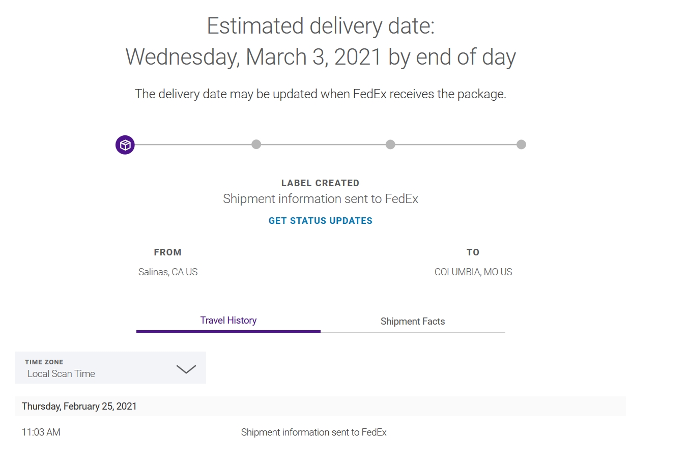 Shipping date — Postimages