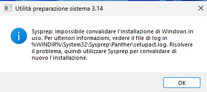 Sysprep: unable to validate current Windows installation. | Windows 11 ...