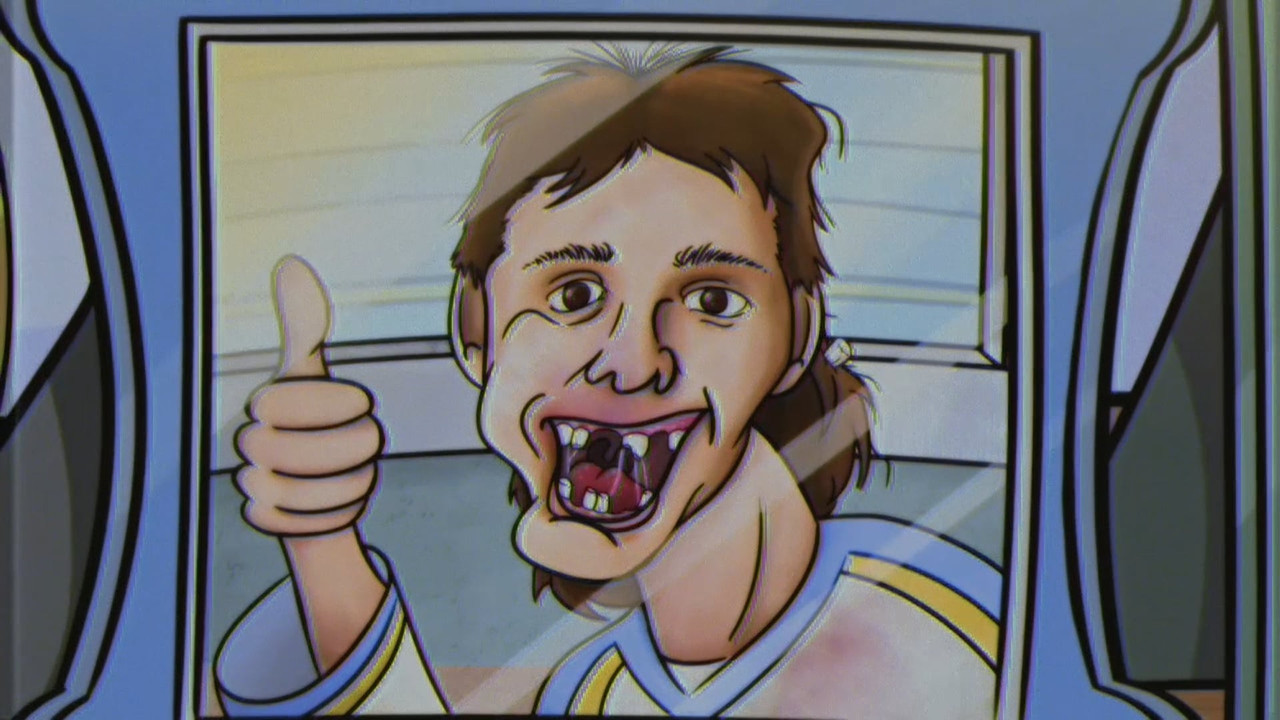 2d animation hockey player man with missing teeth thumbs up — Postimages