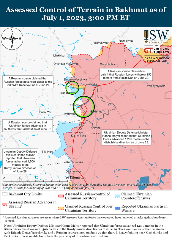 Bakhmut Battle Map Draft July 1,2023 — Postimages