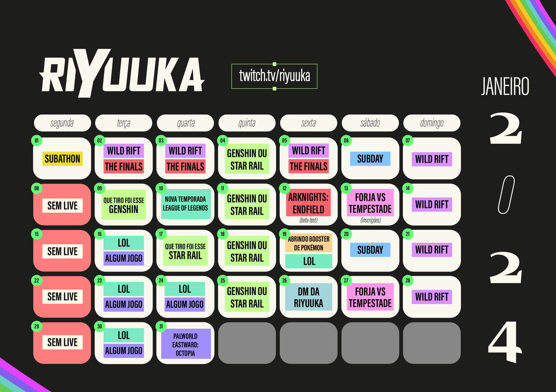 Calendario Riyuu 2024 — Postimages
