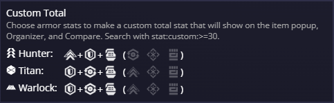 DIM users: use the custom stat total setting : r/DestinyTheGame
