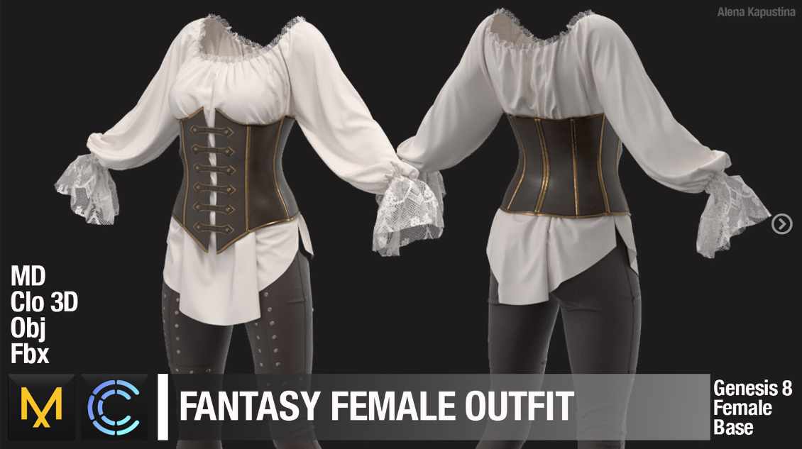 Fantasy Female Outfit 2025 - Free Daz 3D Models