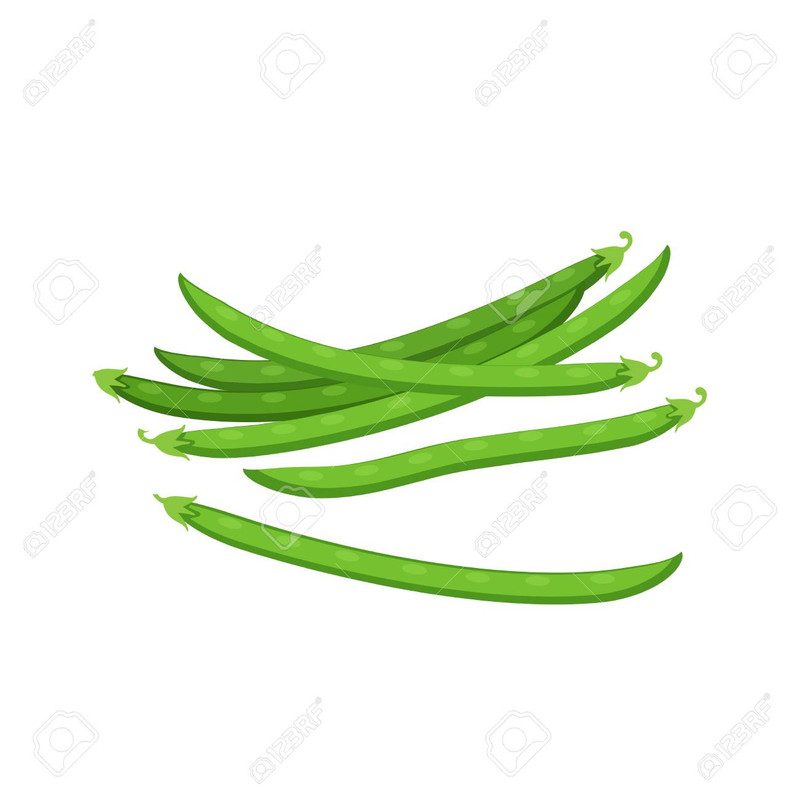 88363706 des légumes gousses de haricot vert icône plate de bande ...