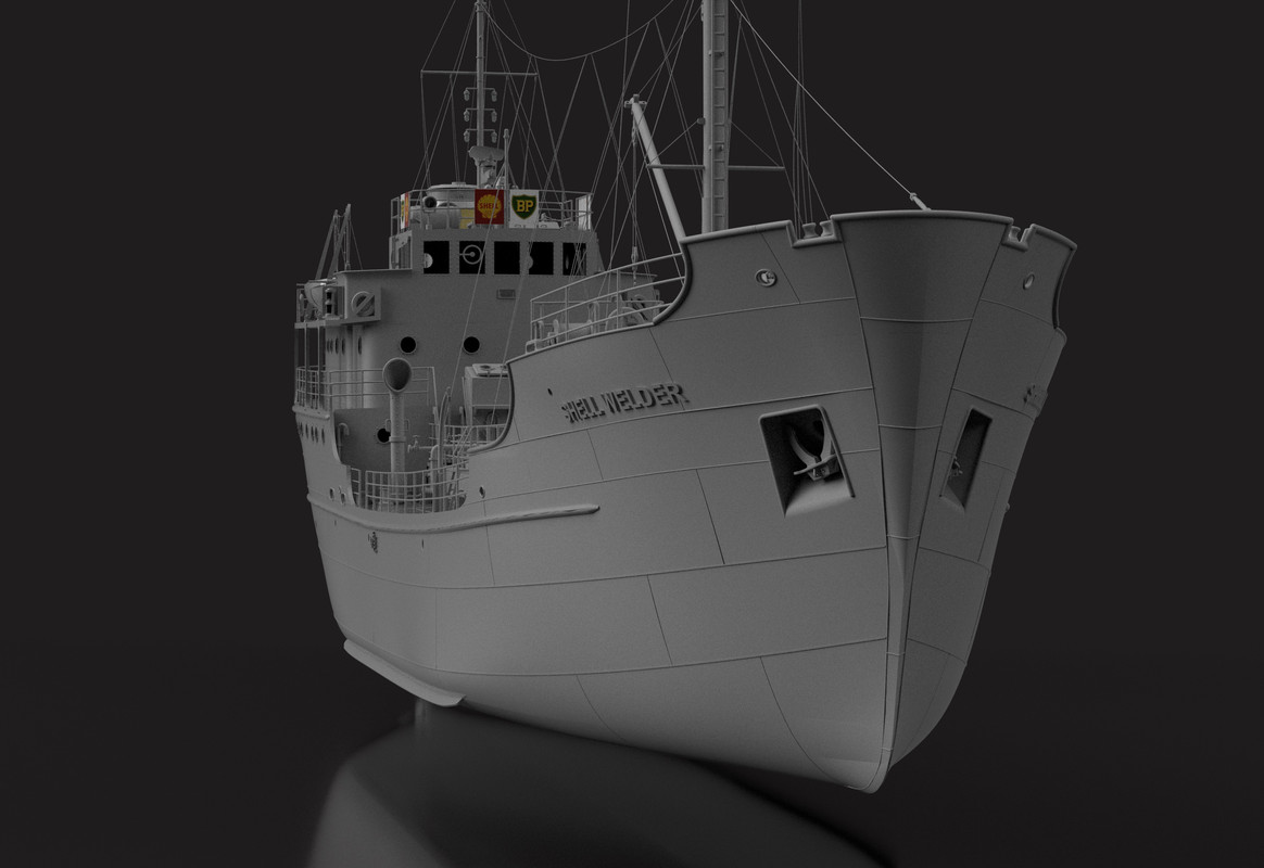 Pétrolier caboteur Shell Welder - 1955 [impression 3D 1/100°] de ...