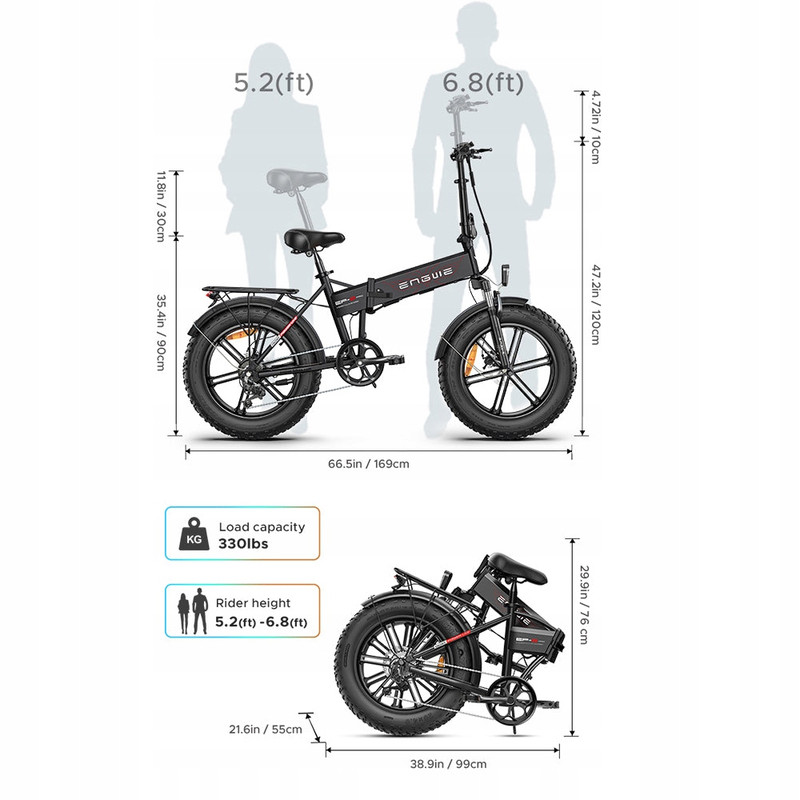 ENGWE EP 2 Pro 750 W 13 Ah Electric Bike Brakes mechanical disc ...