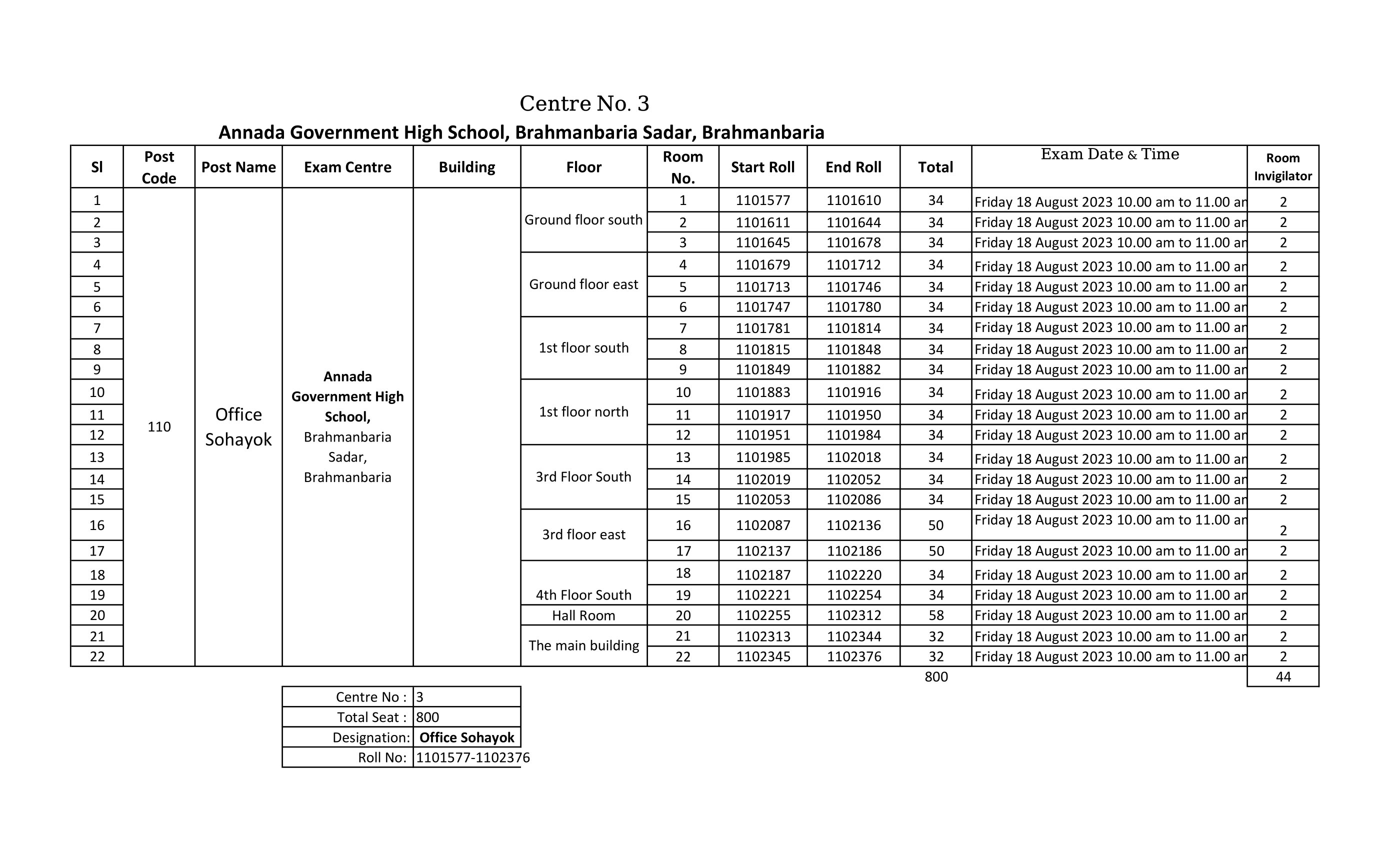 DCBB Exam Seat Plan 1 3 — Postimages
