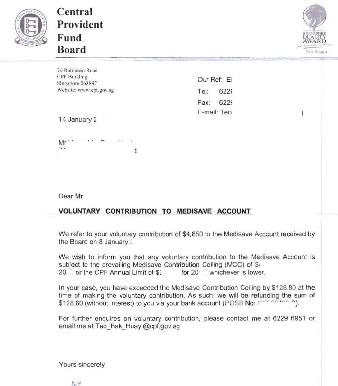 CPF cpf letter 20130114 excess VC — Postimages