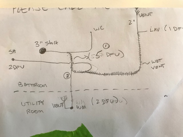 Wet Vent DWV design question