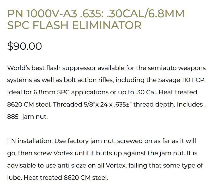 Vortex Flash Hider > AR Discussions > AR15.COM