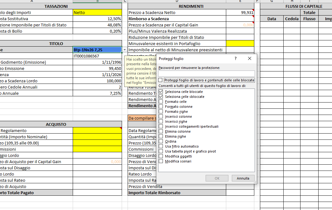 Foglio Excel per calcolo rendimenti Btp Tasso Fisso | Pagina 29 - Forum di FinanzaOnLine