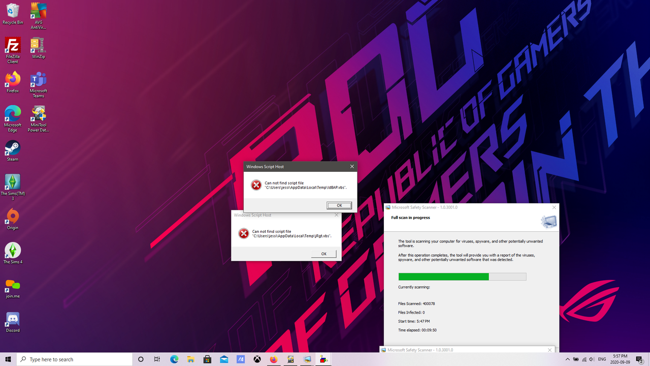 Windows Script Host Cannot Find Script File Please help!! - Microsoft Q&A