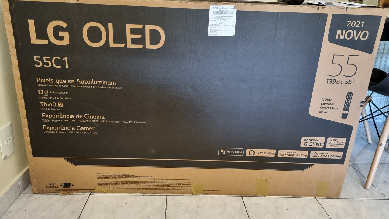 Smart TV Oled 55'' LG 55C1 4K 120hz G-Sync Freesync 4x HDMI 2.1