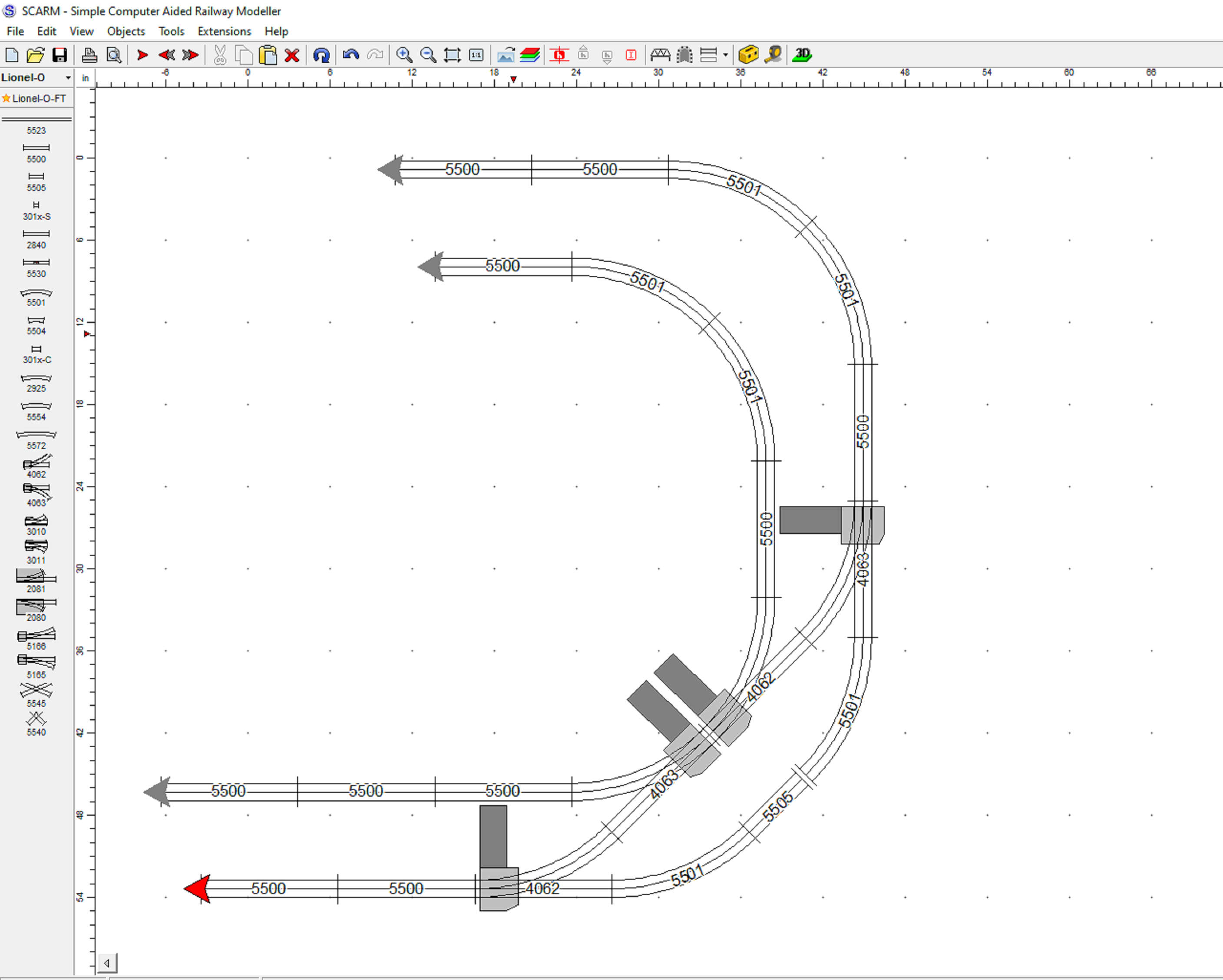 Plan with back-to-back switches in corner and parallel tracks | O Gauge ...
