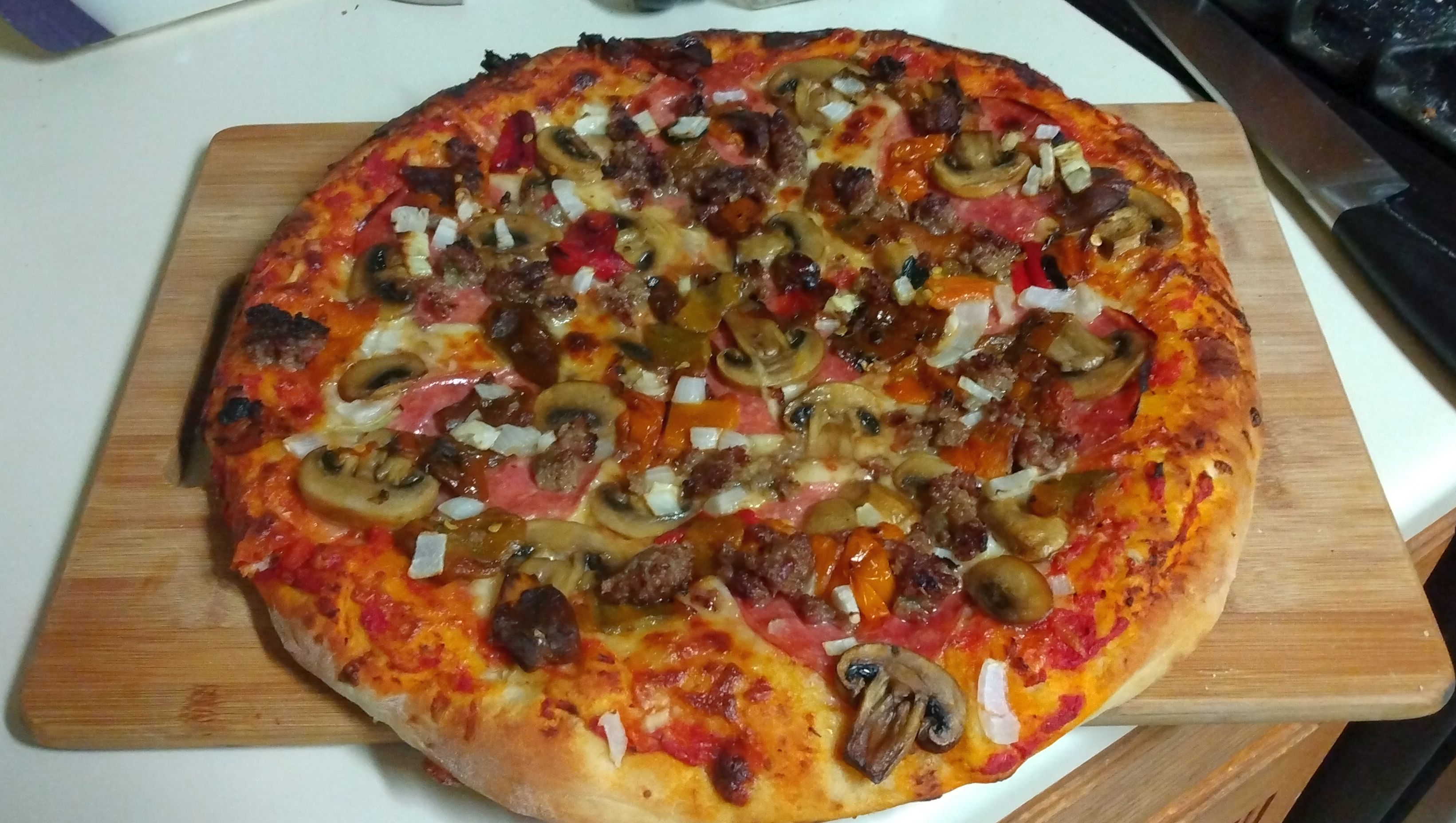 Snausage Peppers Onion Shroom Pizza — Postimages