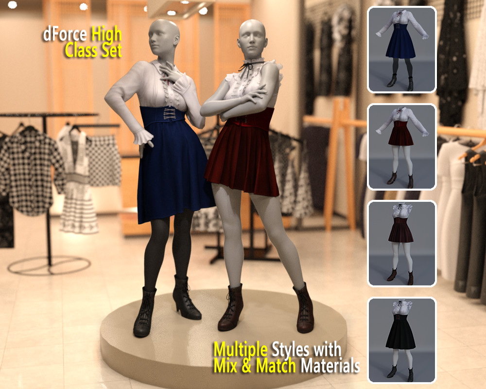 DForce High Class Set For G8F - Free Daz 3D Models