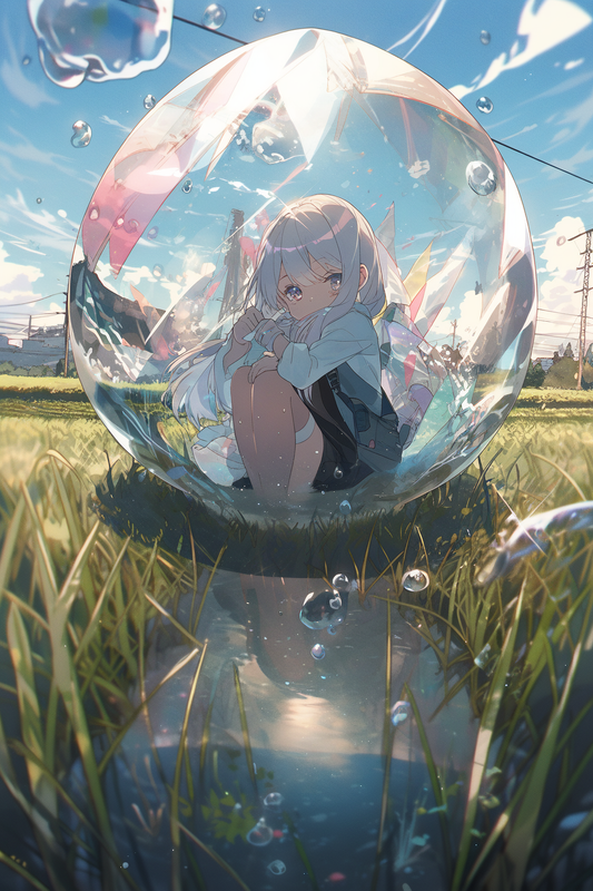 Girl reflected in a prism soap bubbles fisheye lens landscape e68ec605 fdc7 4ae6 8d84 ...