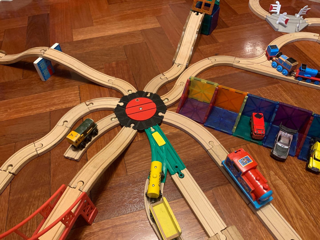 DIY Educational Wooden Railway Train Track Set Track Expansion ...