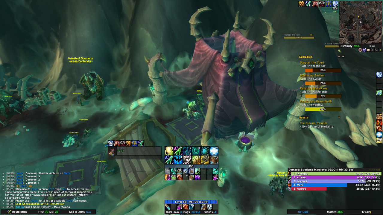 [UI] Finished my Resto Druid m+ setup(WA, ElvUI), what do you think ...