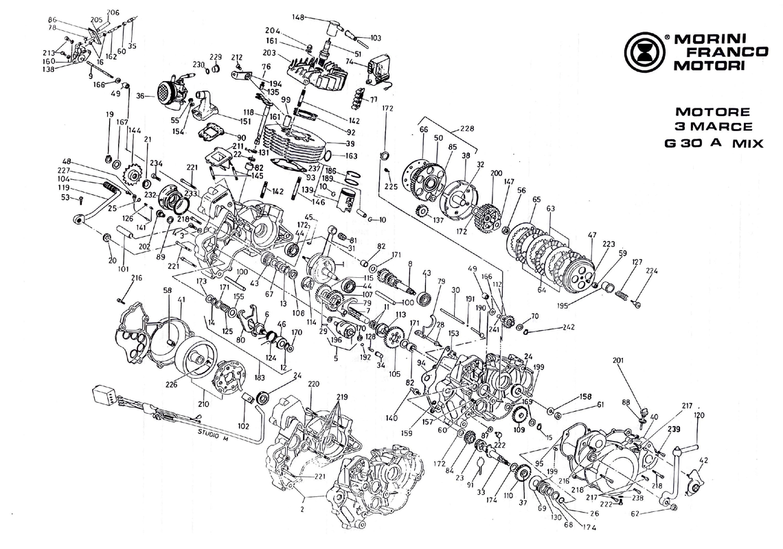 Esploso e parti ricambio Franco Morini G30 Aria Mix senza Flangia