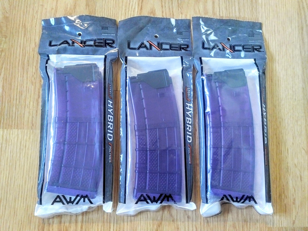 3 Lancer L5AWM 30 AR-15 Mags Translucent Purple - Trade for B&T Mags ...