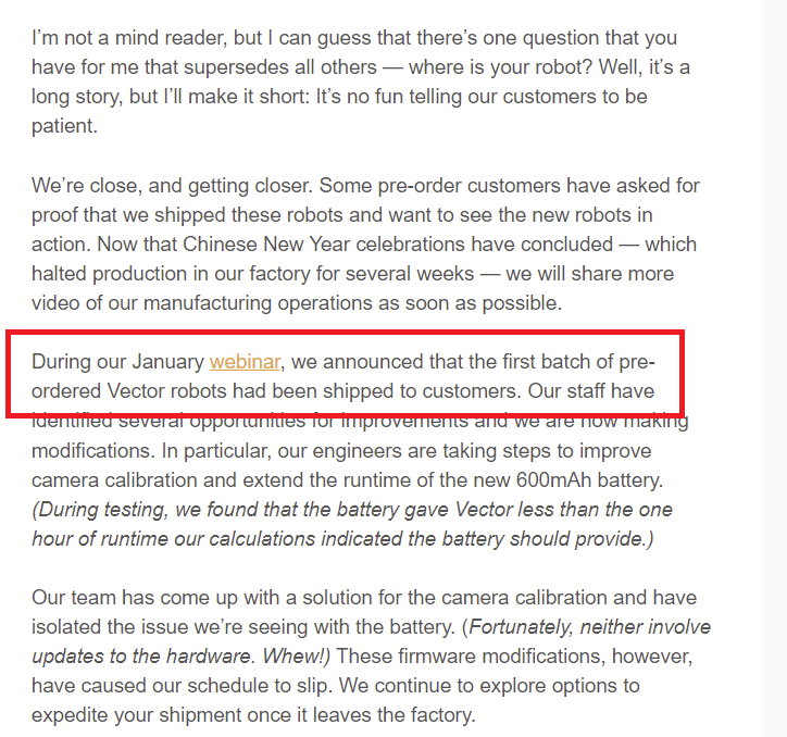 You know how DDL claimed they have shipped some vectors in January? : r/AnkiVector