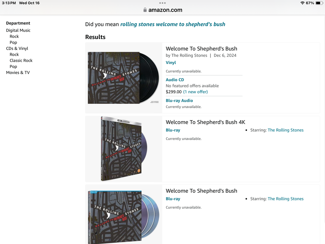 The Rolling Stones - Welcome To Shepherd's Bush (1999) coming December ...