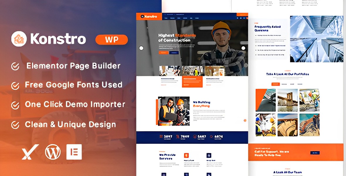 Konstro – Construction WordPress Theme – Bliter GPL