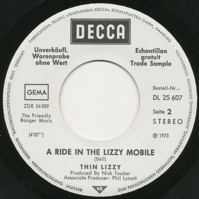 0032 A Ride In The Lizzy Mobile DL 25 607 Decca Records — Postimages