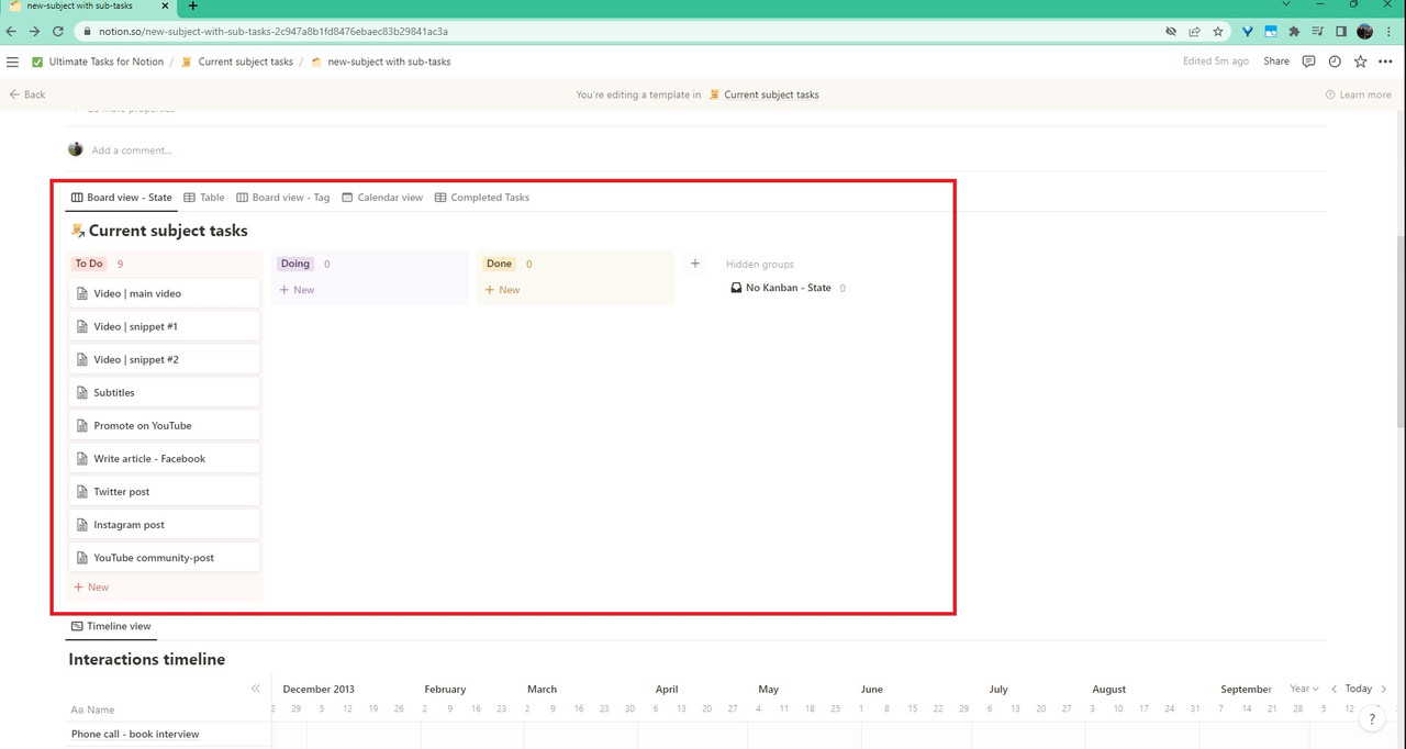 Help needed with creating a system based on predefined sub-tasks, to manage my project : r/Notion