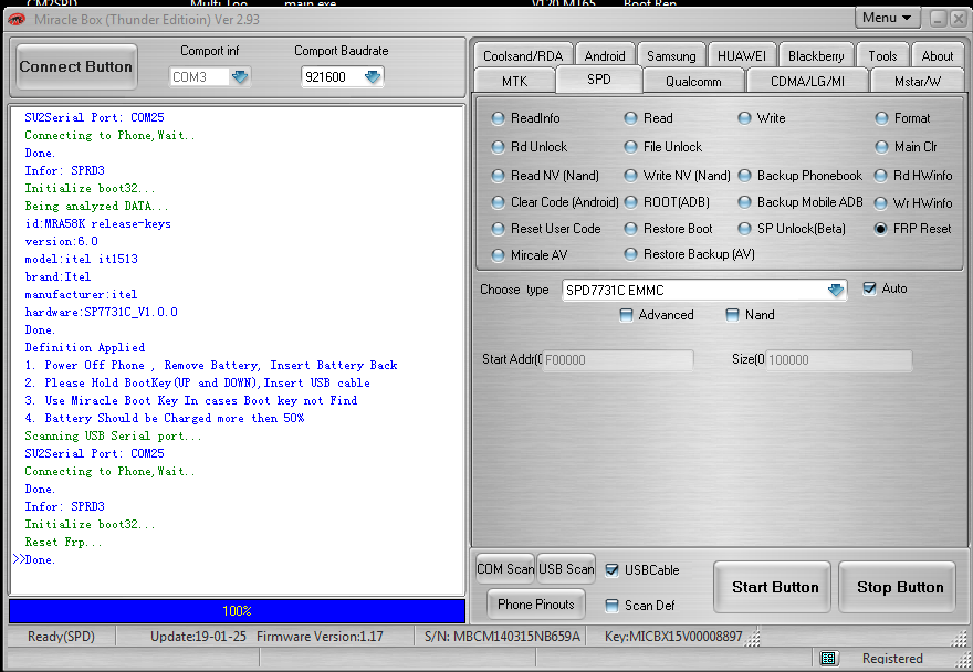 Itel it1513 FRP lock Remove done By Miracle Thunder Edition 2.93 - GSM ...