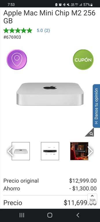 Costco: Apple Mac Mini Chip M2 256 GB y cupon paypal