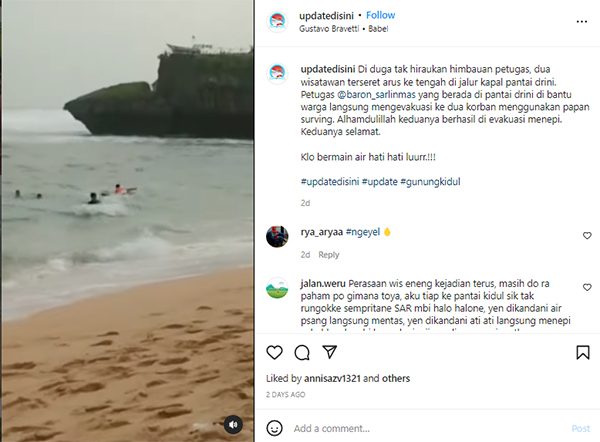 Viral Video Penyelamatan Wisatawan Terseret Ombak di Pantai Drini ... Viral Video Penyelamatan Wisatawan Terseret Ombak di Pantai Drini ...