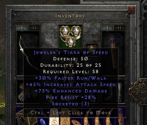 Jeweler's Tiara Of Speed 30 Frw 3 Sockets - Topic - d2jsp