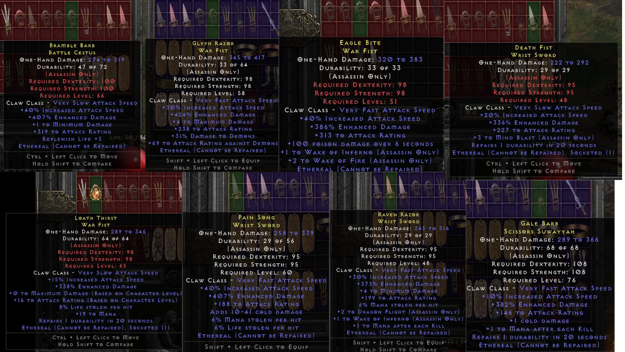 Cheapest Erep Claws On Non Ladder - Topic - d2jsp