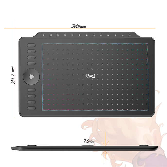 GAOMON Tableta digitalizadora gráfica GAOMON M1220 12 inch-negra | falabella.com