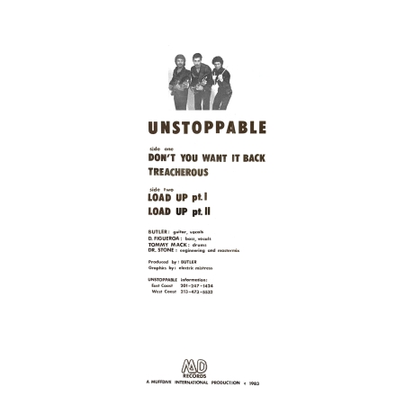 Unstoppable (US) - Unstoppable [EP] (1983) • Heavy Metal Rarities Forum