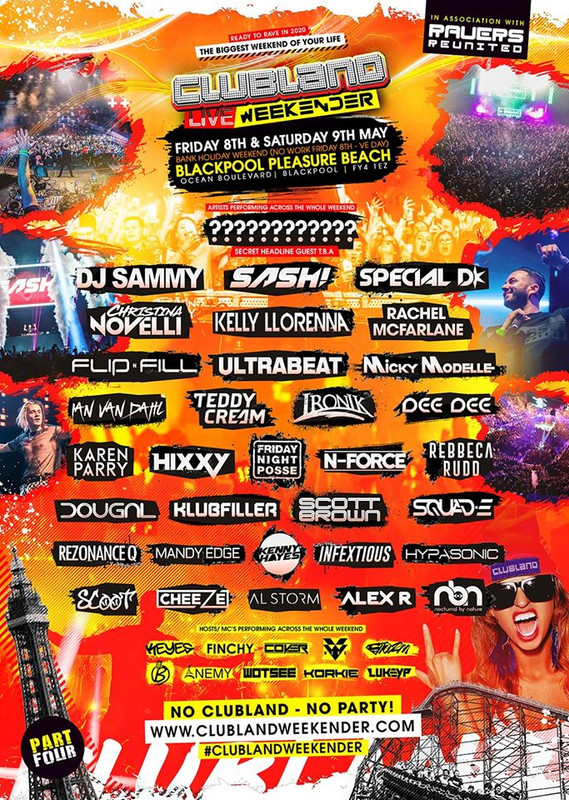 Clubland Live Weekender Line up 2020