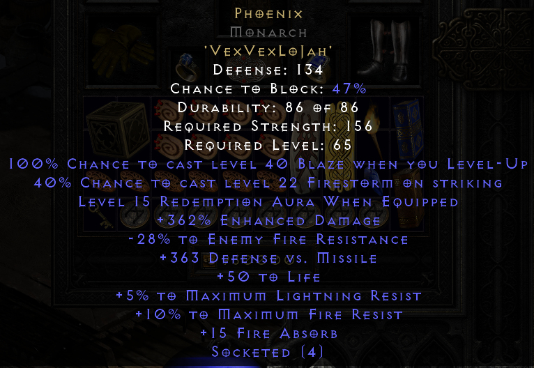 Need Phoenix Monarch 15 Aura Offer 800fg - Topic - d2jsp