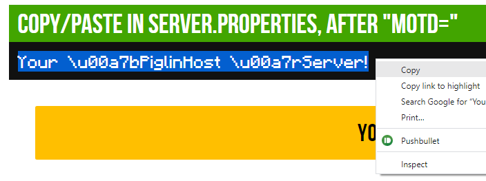 How do i change my Servers Description? (MOTD) - Knowledgebase - PiglinHost